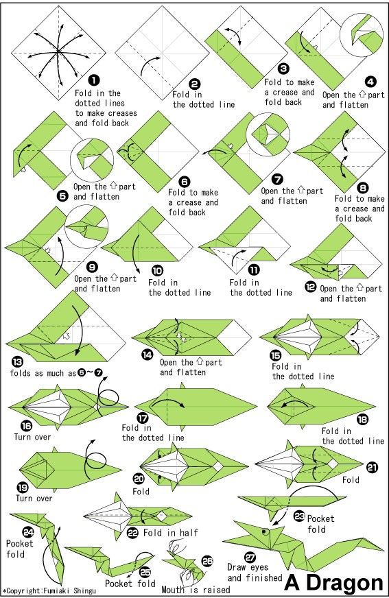 Printable Origami Instructions For A Dragon